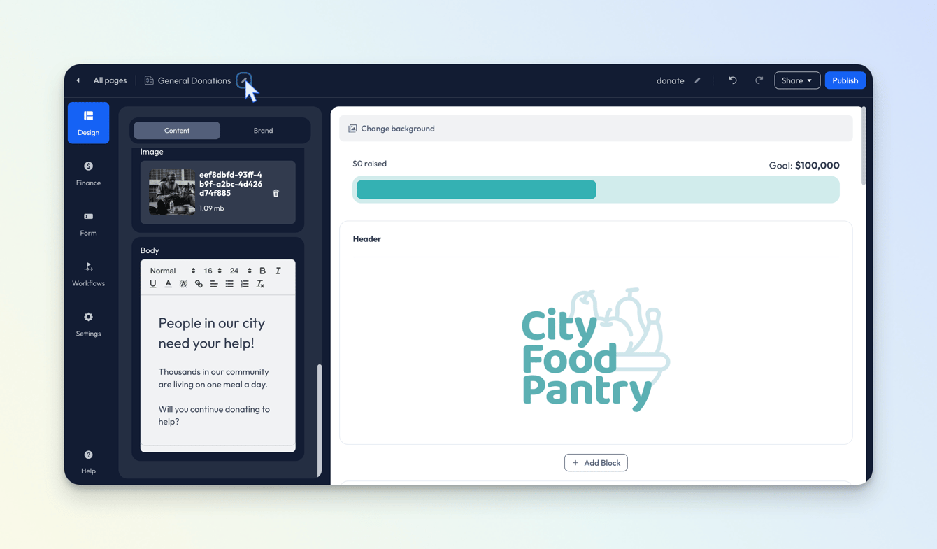 Donation Page Builder